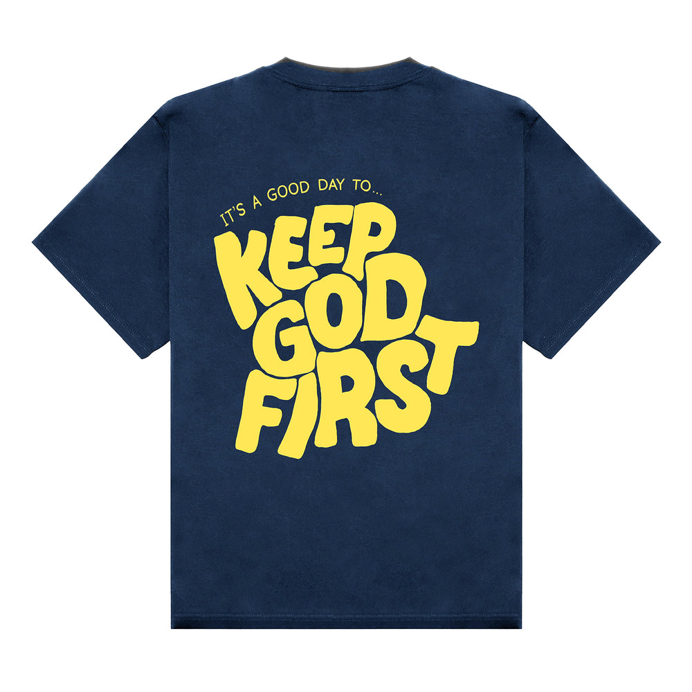 Keep God First Tee- Navy