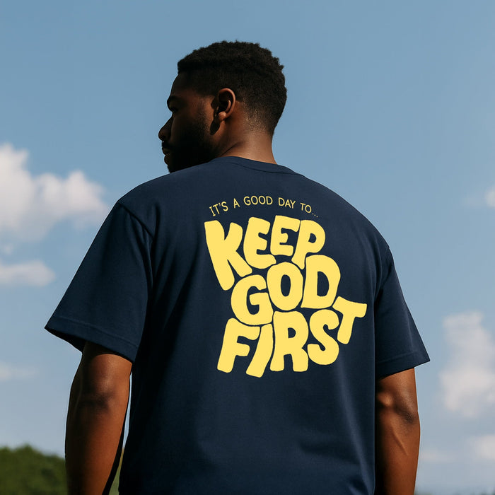 Keep God First Tee- Navy
