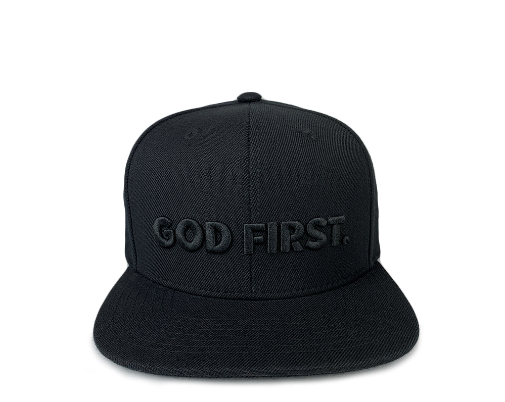 God First Snapback - Black on Black – Red Letter Clothing